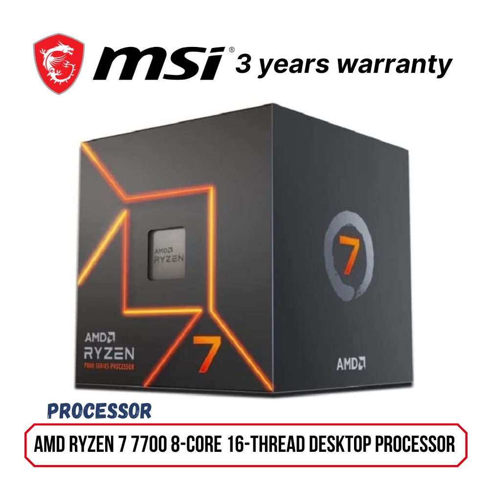 AMD Ryzen 7 7700 Desktop Processor with MSI MAG B650 Tomahawk WiFi ...