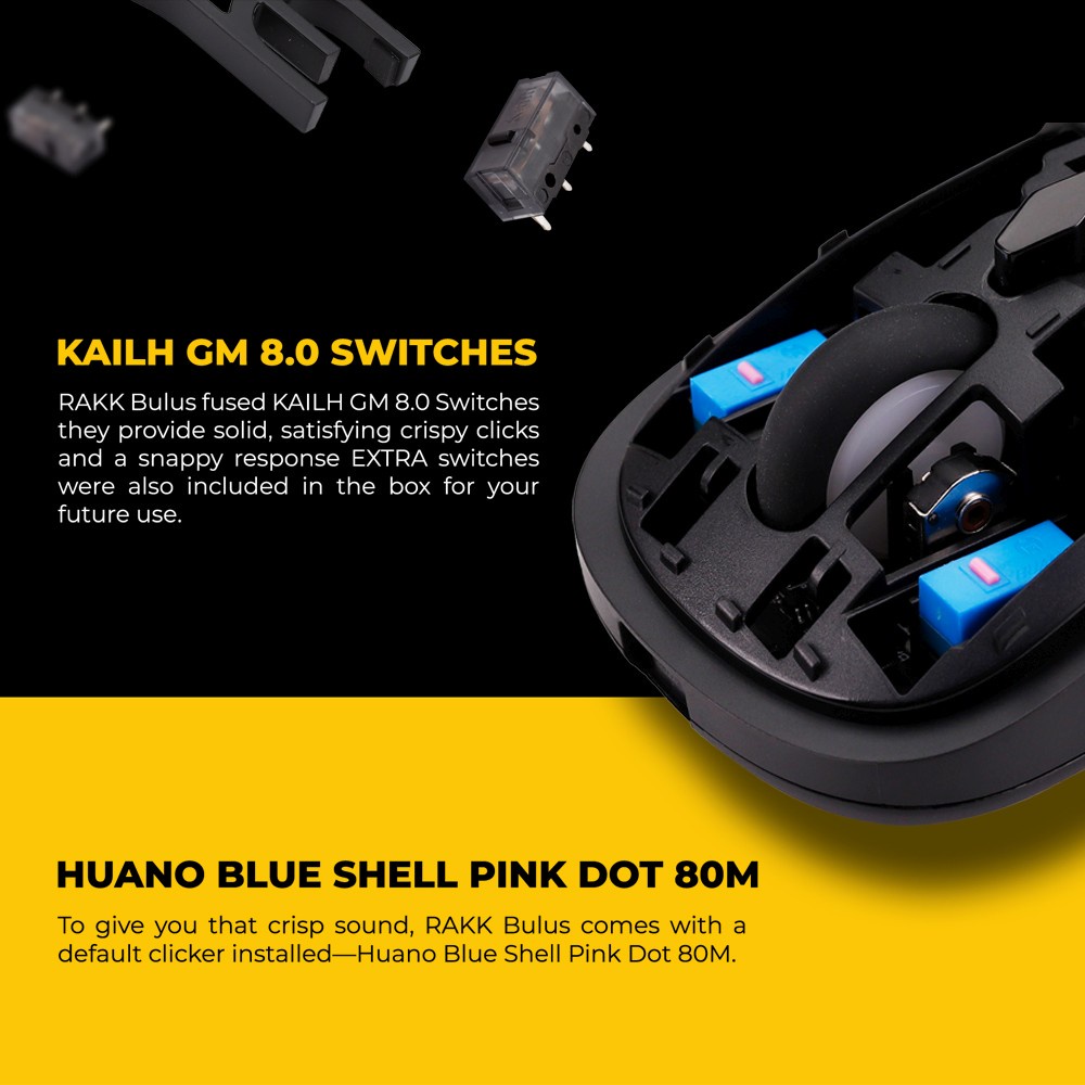 RAKK BULUS Wireless Gaming Mouse | Tri-mode | Hotswap Clickers | RGB ...