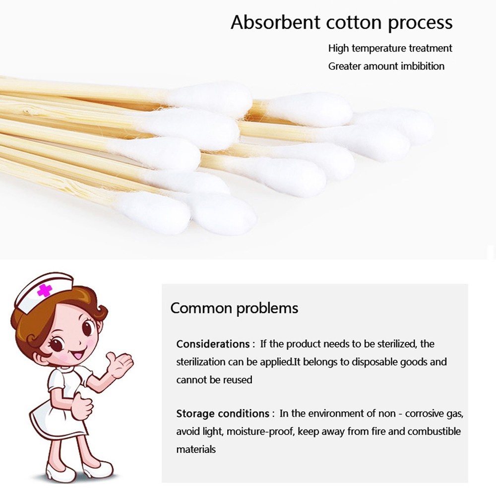 Cofoe Cotton Swabs Bamboo Sterile Big Head ultra-long 20cm cotton swab ...