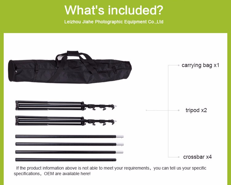 Photo Studio Background Stand 2x2M Green/Black/White Muslin Backdrop ...