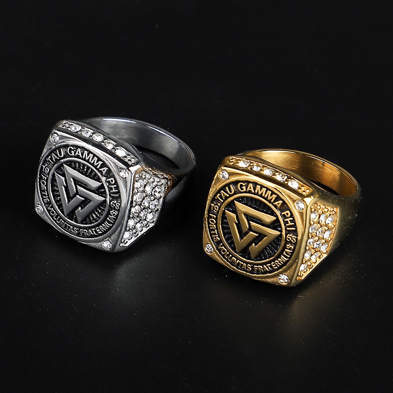 Stainless Steel Men's Ring Tau Gamma Phi Fraternity Ring with ...