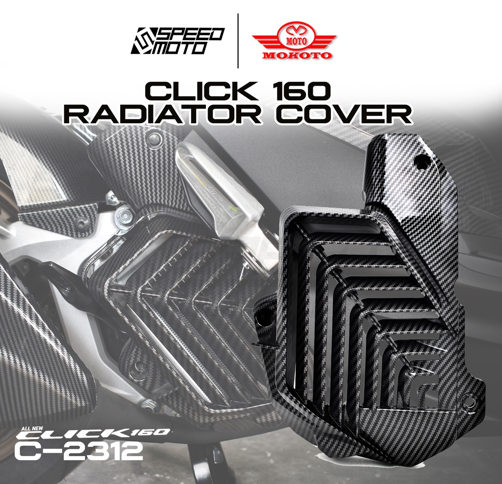 HONDA CLICK 160 RADIATOR COVER CARBON C-2312 FOR CLICK 160 SPEEDMOTO ...