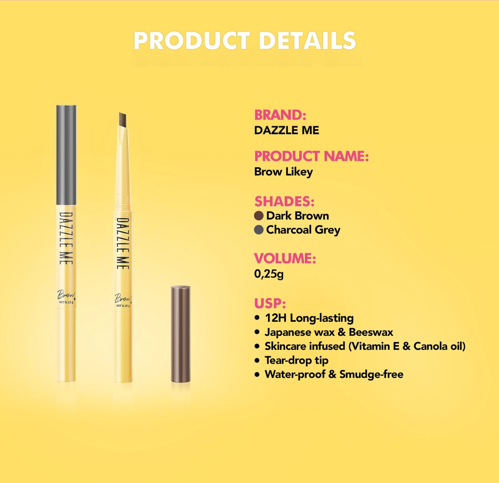 DAZZLE ME Brow Likey Eyebrow Pencil - Waterproof Brow Liner Long ...