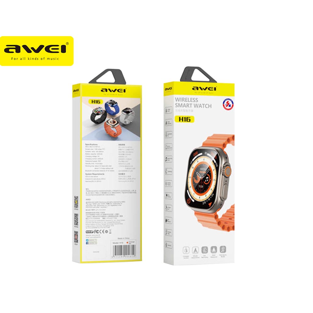 Awei H16 Smart Watch Multi-Sport Modes, Altitude Measurement, Sleep and ...