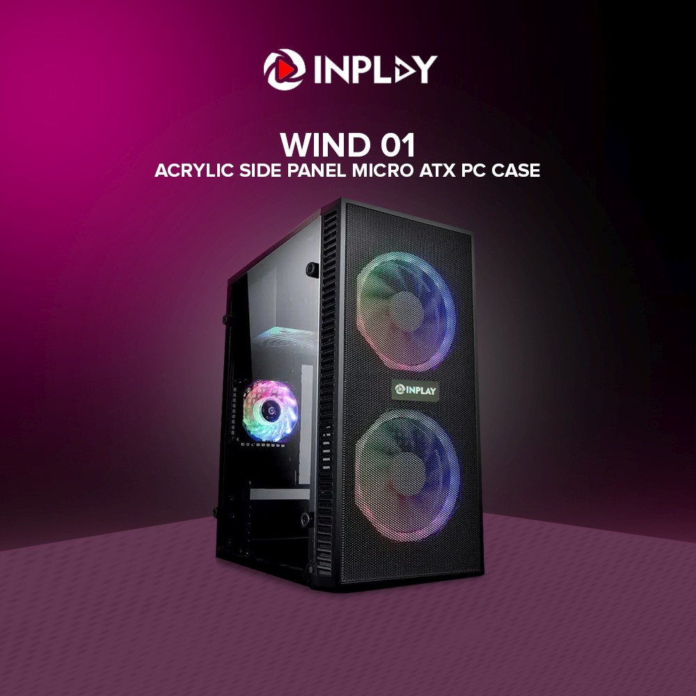 EasyPC | InPlay Wind 05 or Wind 01 Acrylic Side Panel Micro ATX PC CASE ...