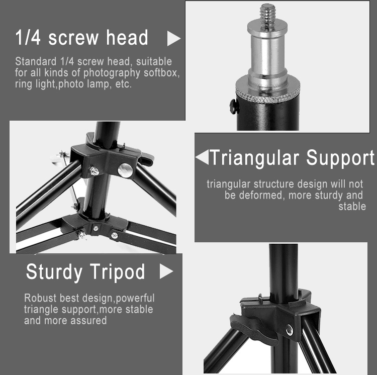 100% Original Meet 210CM Three-legged Bracket Selfie LED Ring Light ...