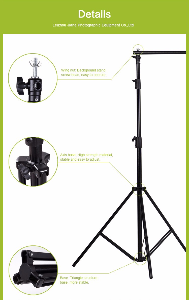 Photo Studio Background Stand 2x2M Green/Black/White Muslin Backdrop ...