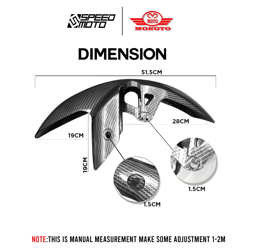 MOKOTO YAMAHA SNIPER 150 / SNIPER 155 FRONT FENDER CARBON FOR YAMAHA ...