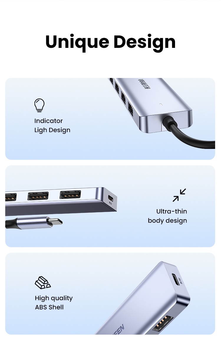 UGREEN 4-Port Multiple USB Splitter Ultra Slim High-Speed HUB OTG For ...