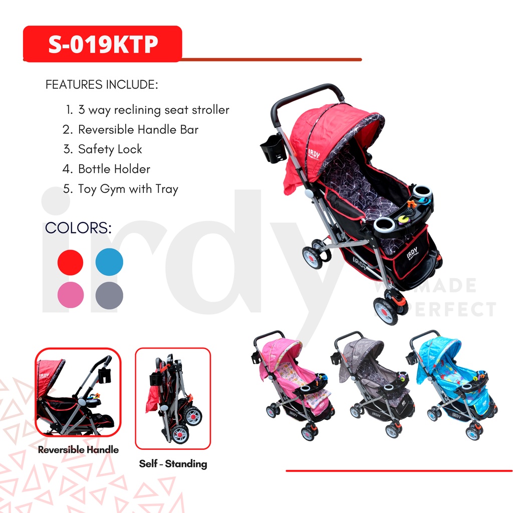 IRDY 3 Way Reclining Stroller with Tray and Toys | Shopee Philippines
