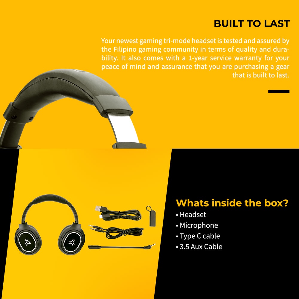 RAKK PRIYO Trimode 1000 mAh Folding Design Gaming Headset Black ...