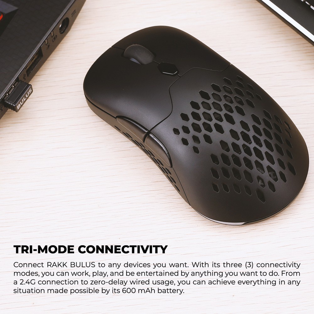 RAKK BULUS Wireless Gaming Mouse | Tri-mode | Hotswap Clickers | RGB ...