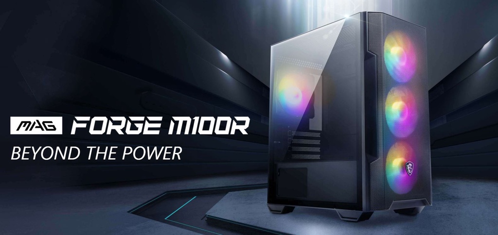 MSI MAG FORGE M100R PC Case - Micro ATX / Tempered Glass / Mesh Front ...