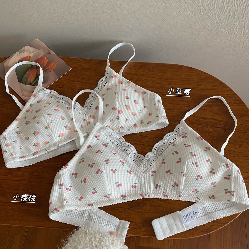 YIBEIKA Japanese Triangle Cup Woaman Sweet Bras Wireless Comfortable ...