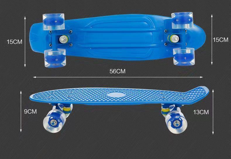 YUPARD Skateboard 22 Inch Mini Cruiser Retro With Colorful Led Light Up ...