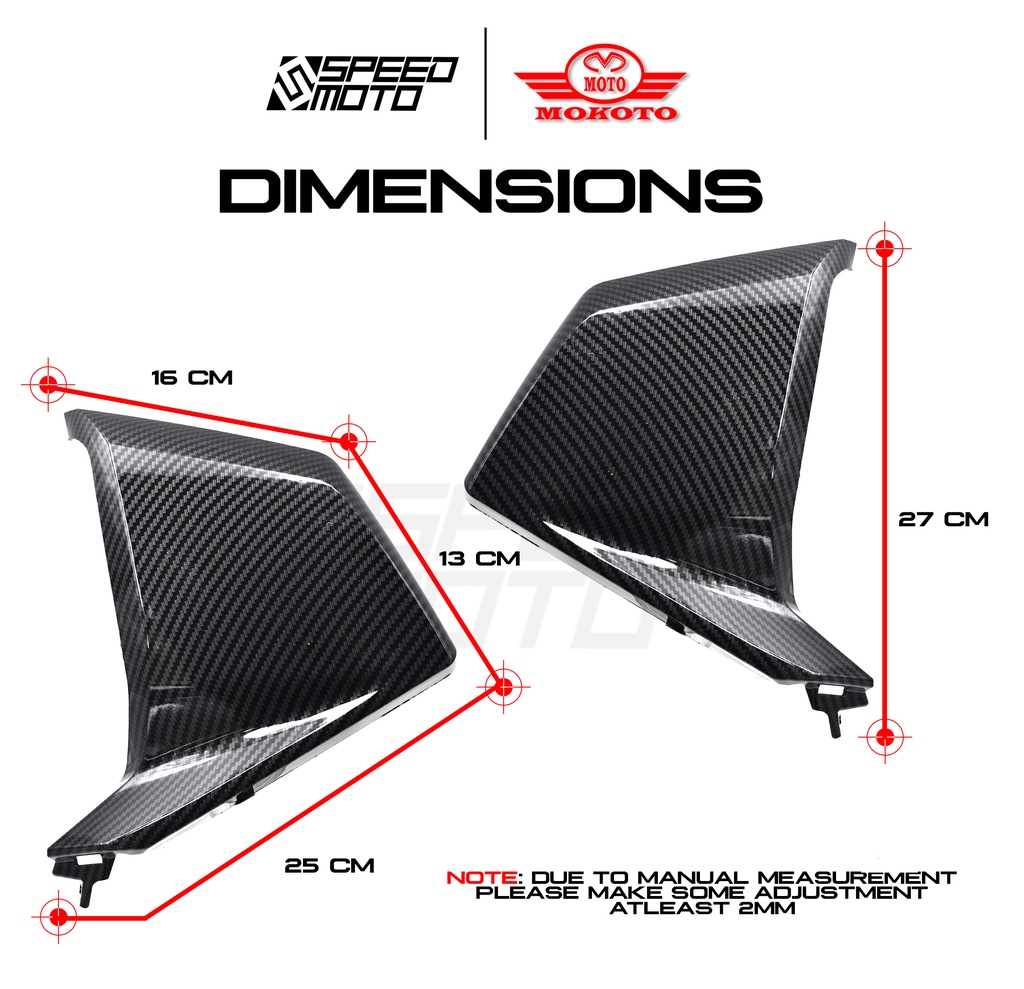 CLICK 160 FRONT SIDE PANEL COVER C-2909 CARBON GARNISH FOR HONDA CLICK ...