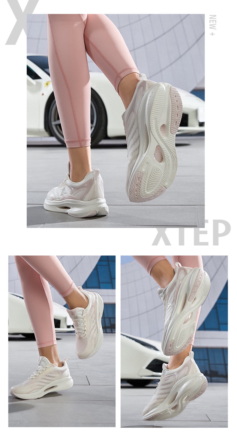 Xtep X-FLOW 6.0 Women Running Shoes Jacquard Fabric Rebound Support Wear-resistant Shock ...