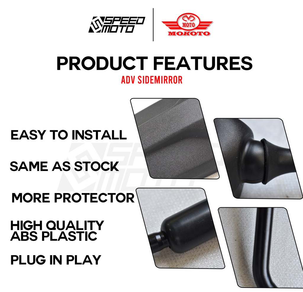 HONDA ADV SIDE MIRROR H3342 ADJUSTABLE SIDE MIRROR CLEAR AND NON-GRADED ...