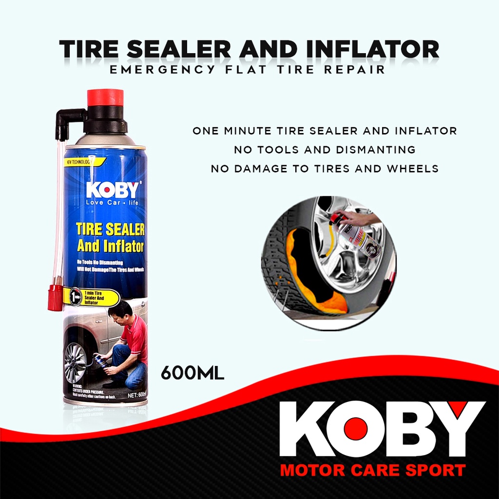 Koby Tire Sealer And Inflator 600ml | Shopee Philippines