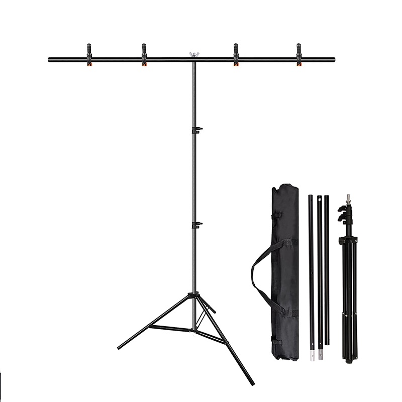 T Shape Backdrop Stand 1.5 x 2 m/5ft x 6.5ft Portable Photo Background ...