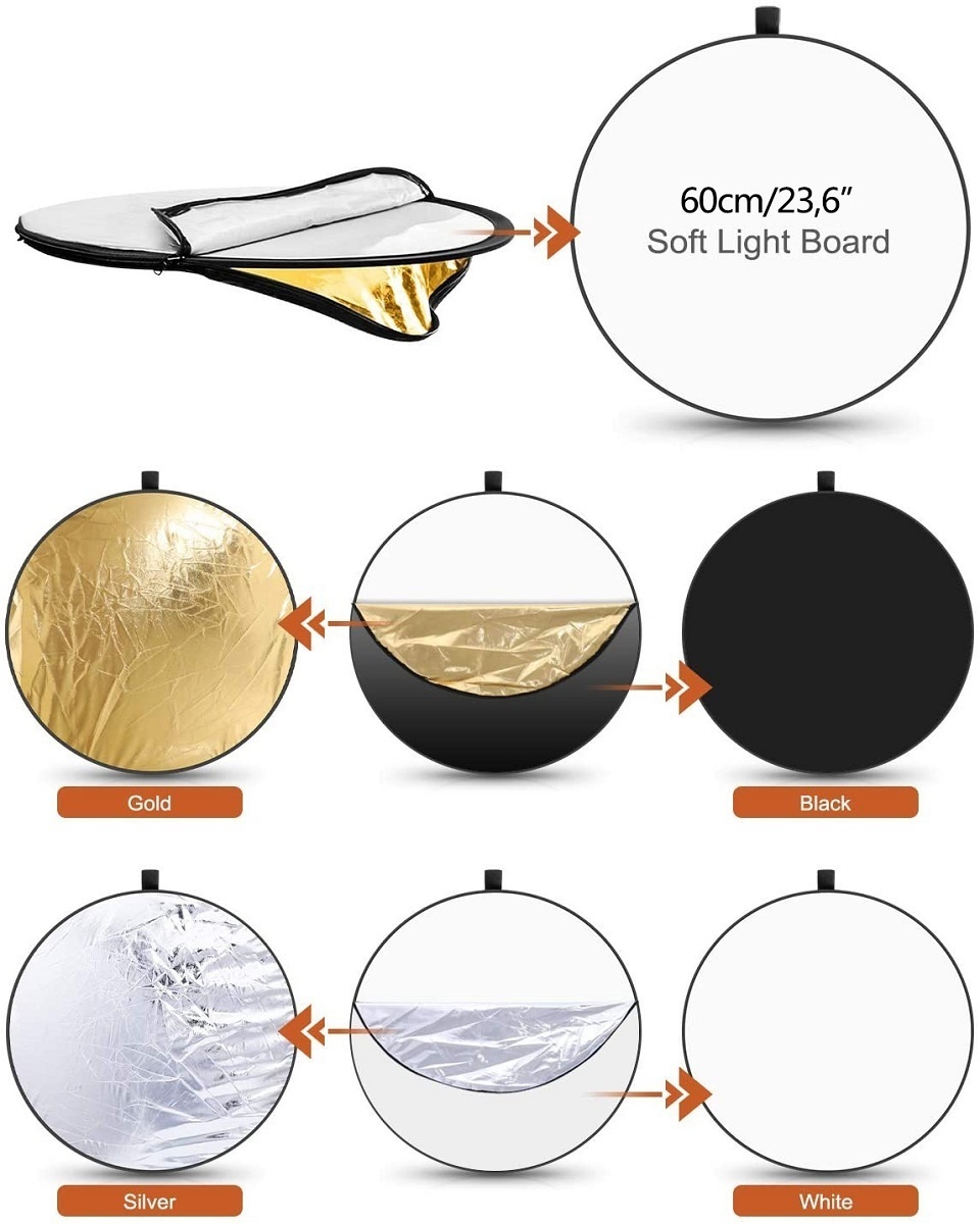 Reflector Photography 60/80/110CM Portable 5 in 1 Light Diffuser Round ...