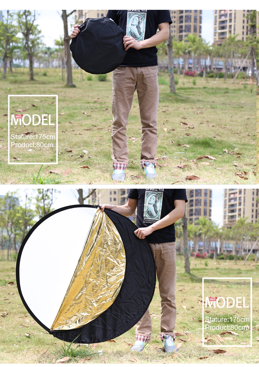 Reflector Photography 60/80/110CM Portable 5 in 1 Light Diffuser Round ...