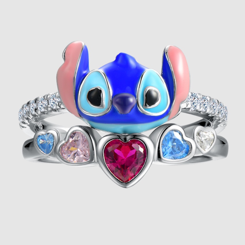 Lilo Stitch Jewelry Rings Fashion Lilo And Stitch Luxury Diamond Stitch ...