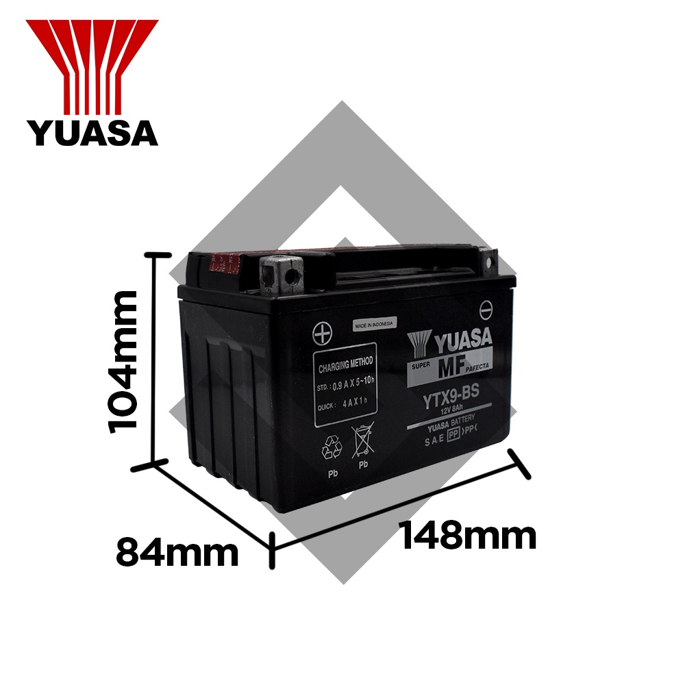 ORIGINAL YUASA BATTERY YTX9-BS ( MF9-B ) MOTORCYCLE BATTERY MAINTENANCE FREE | Shopee Philippines
