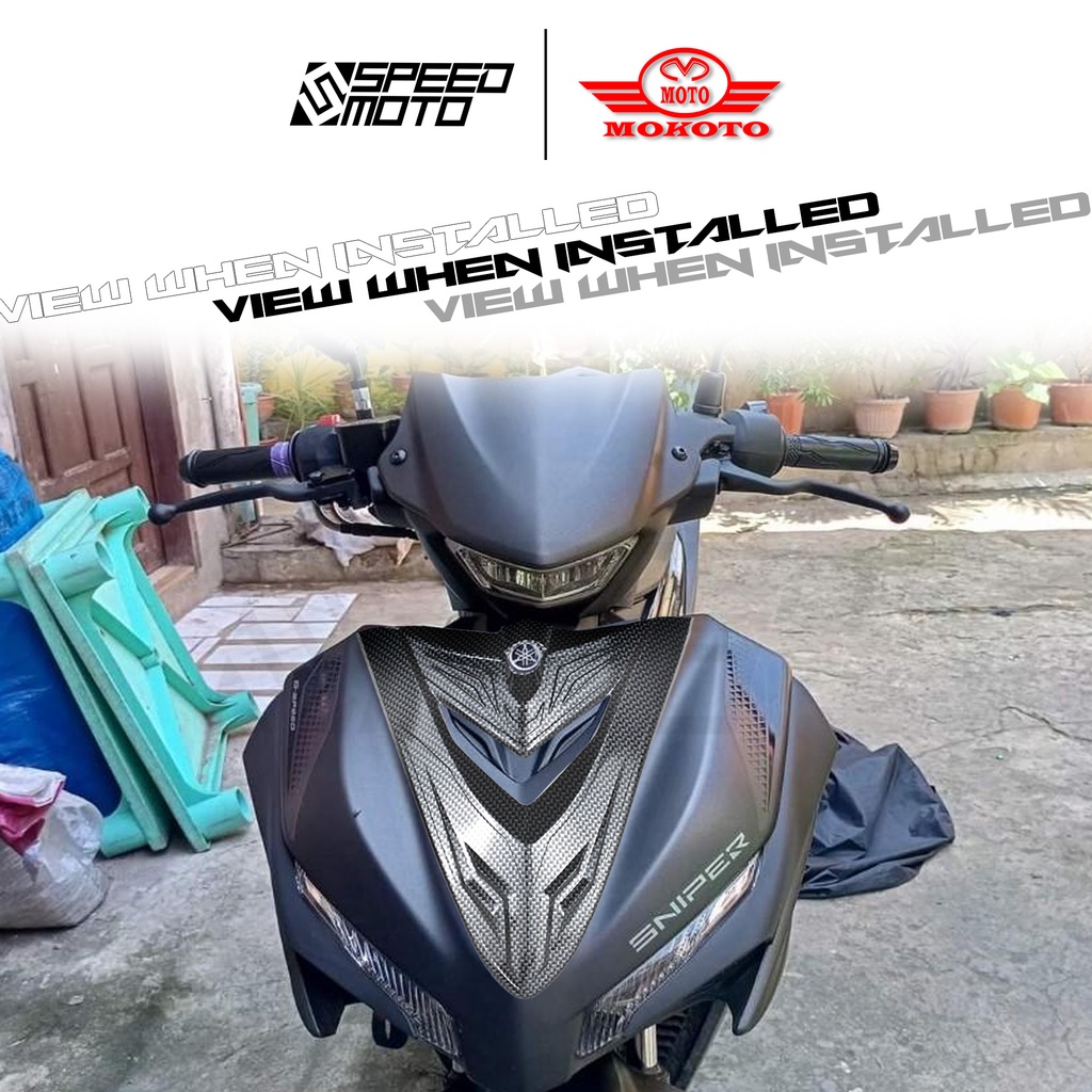 YAMAHA SNIPER 155 FRONT PANEL GARNISH COVER HYDRO DIP CARBON MOTO-3769 ...