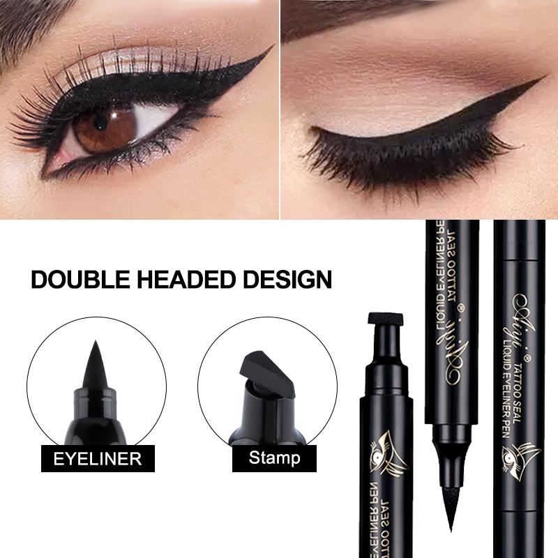Double Head Waterproof Eyeliner Pen Cat Eye Winged Eyeliner Seal Stamp ...
