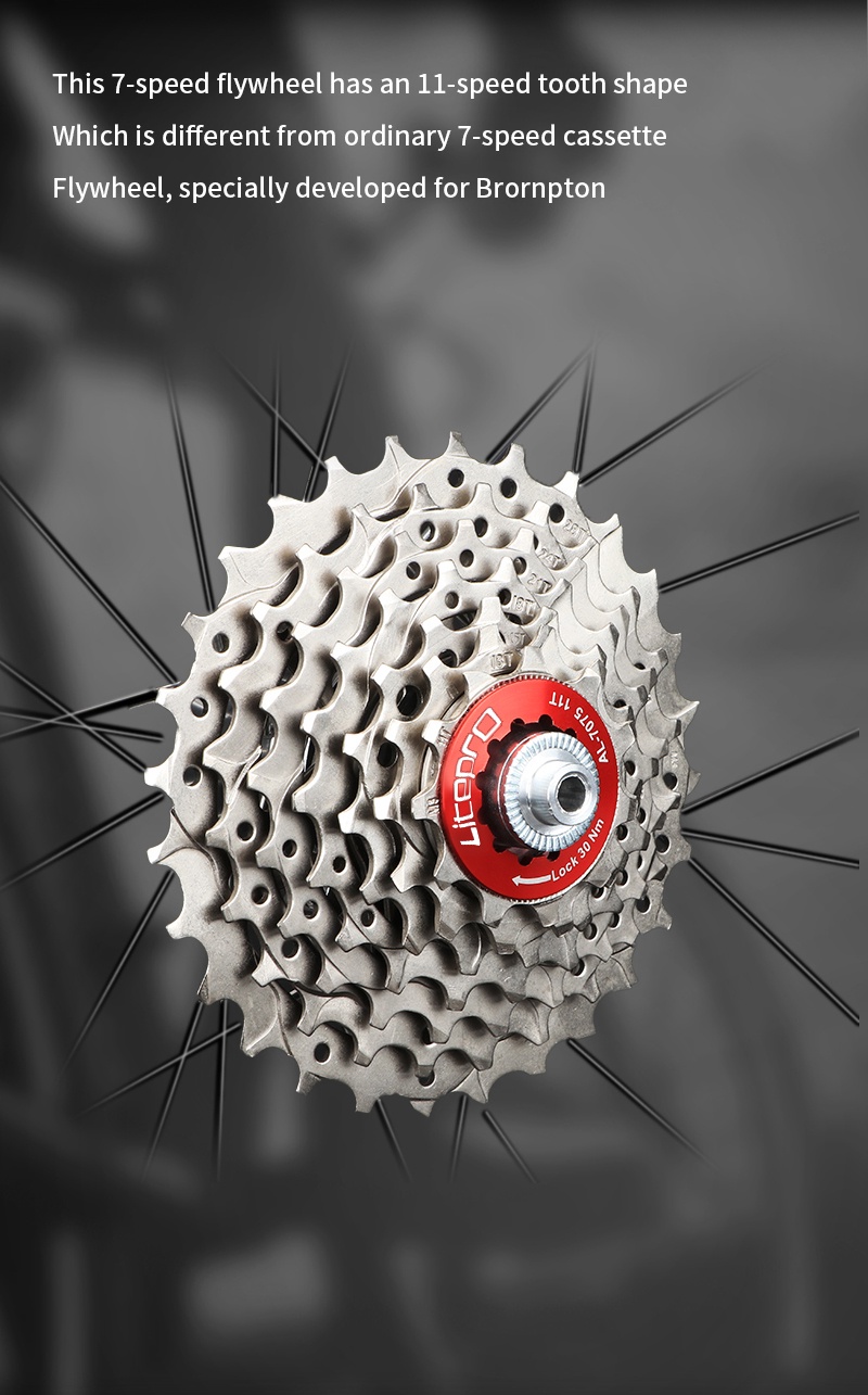 Litepro External 7 Speed Freewheel 11-28T 11-30T For Brompton Folding ...