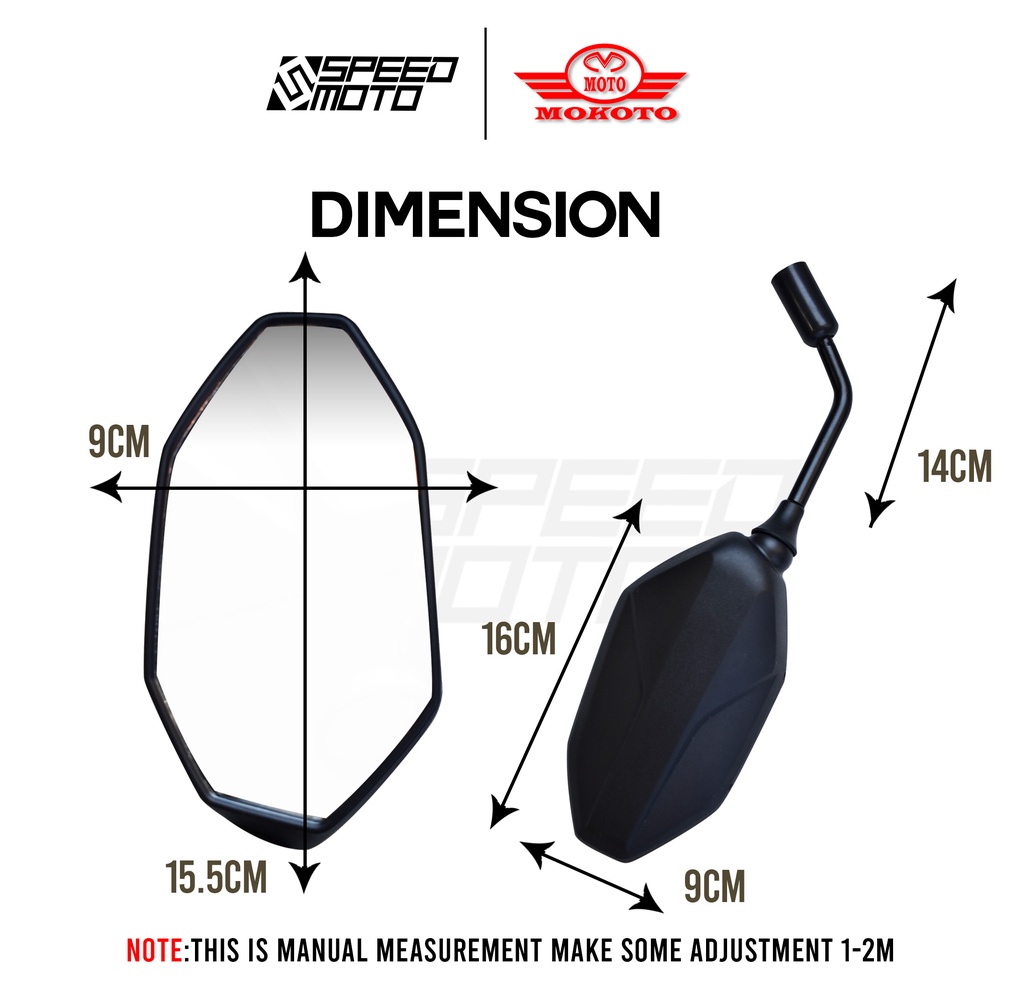 HONDA ADV SIDE MIRROR H3342 ADJUSTABLE SIDE MIRROR CLEAR AND NON-GRADED ...