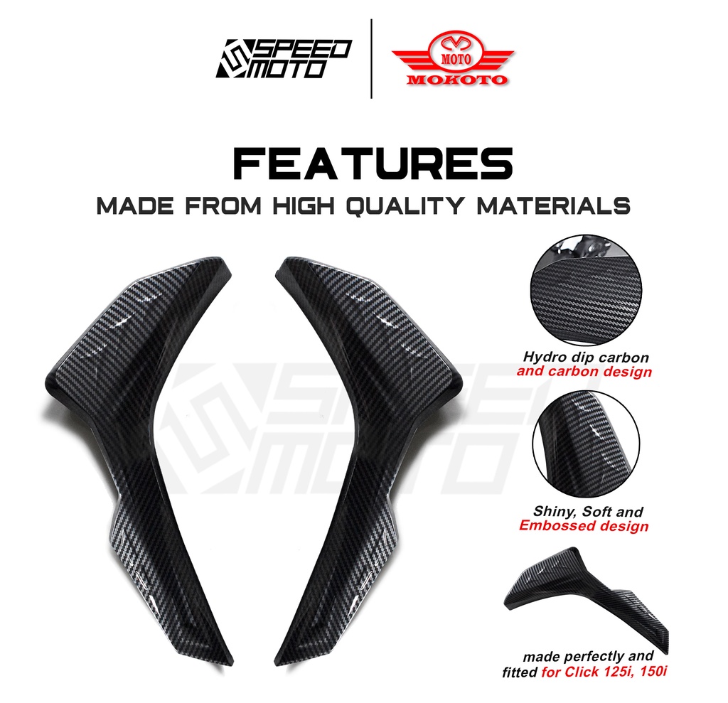 MOKOTO HONDA CLICK V2 LEG SHIELD GARNISH COVER CARBON C-6203 FOR HONDA ...