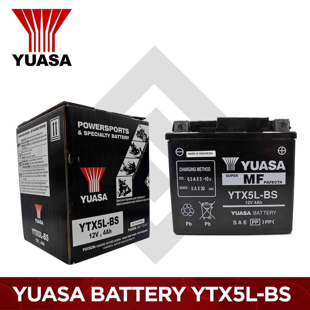 ORIGINAL YUASA BATTERY YTX5L-BS MOTORCYCLE BATTERY MAINTENANCE FREE ...