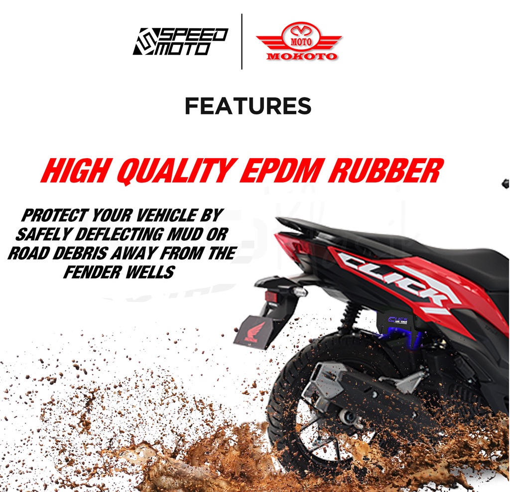 HONDA CLICK 125/150 V2 RUBBER MUD FLAPS COVER / CLICK GAME CHANGER MUD ...
