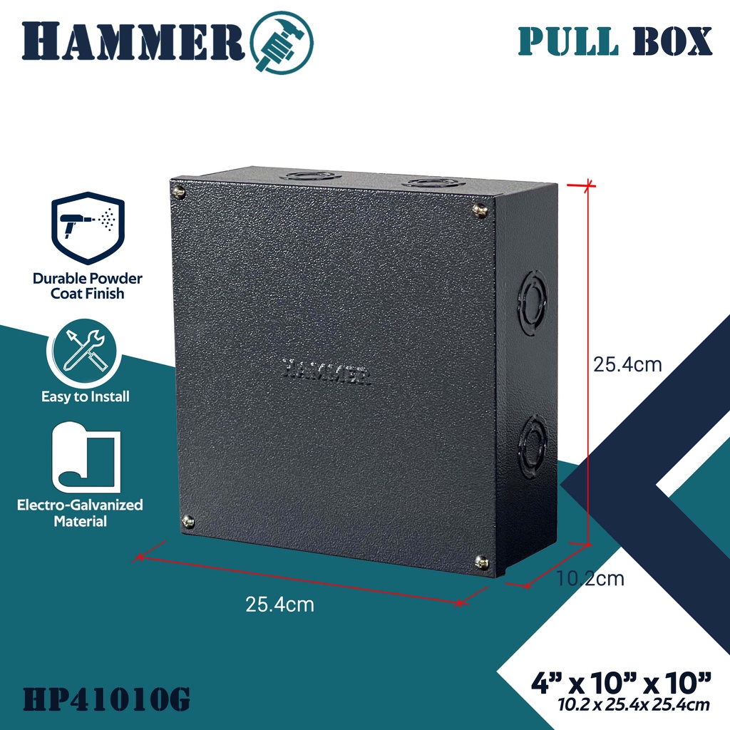 HAMMER NEMA1 ELECTRICAL Metal Pull box with Knockouts 22 Gauge ...