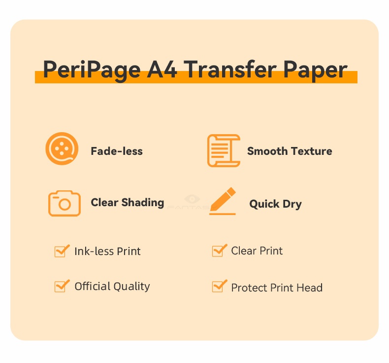 Peripage A4 transfer paper quick dry paper creative double layer ...