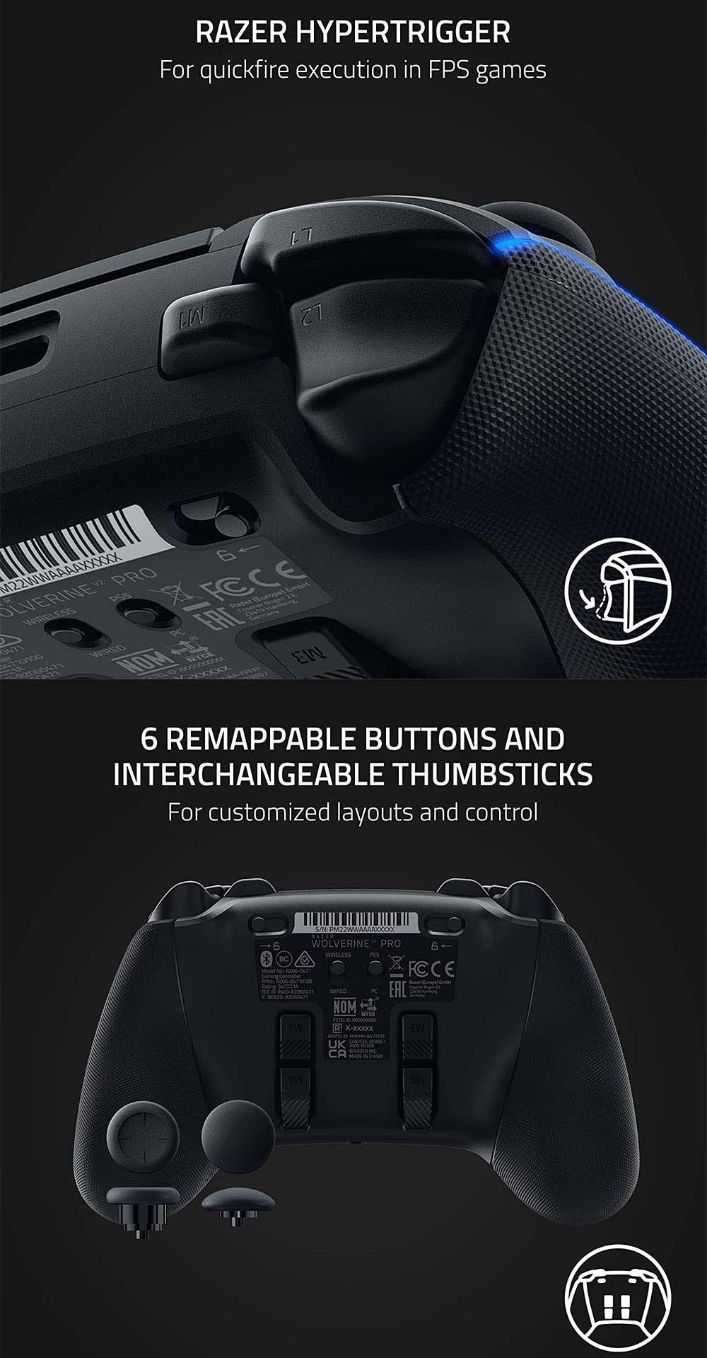 Razer Wolverine V2 Pro - Wireless PlayStation 5 & PC Gaming Controller ...