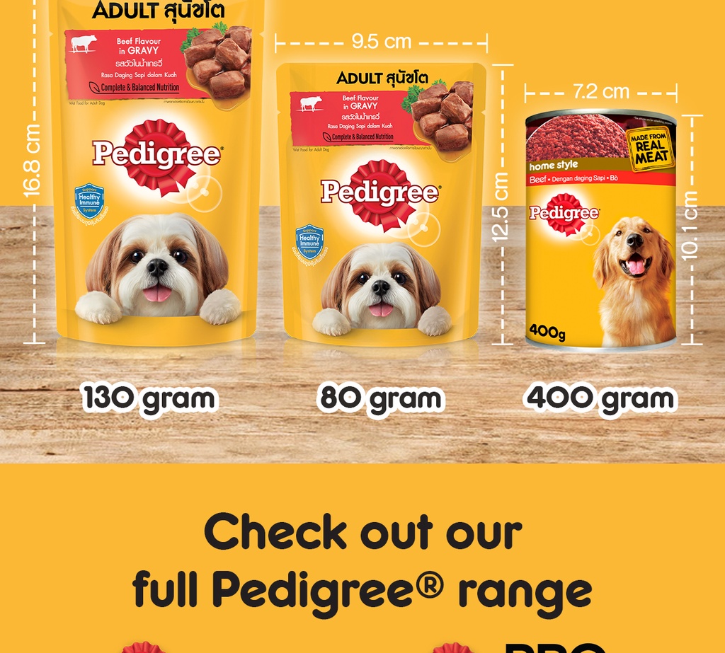 PEDIGREE Multipack Wet Dog Food for Adult with Chicken in Gravy 130g ...