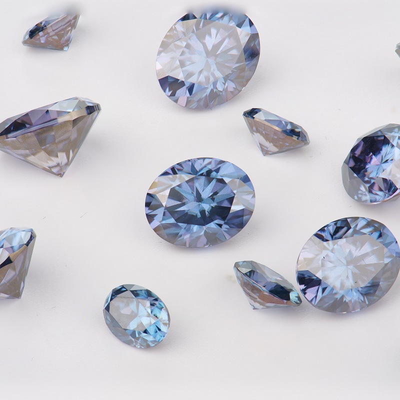 GRA Moissanite oval Colored loose stone, jewelry matching stone They ...