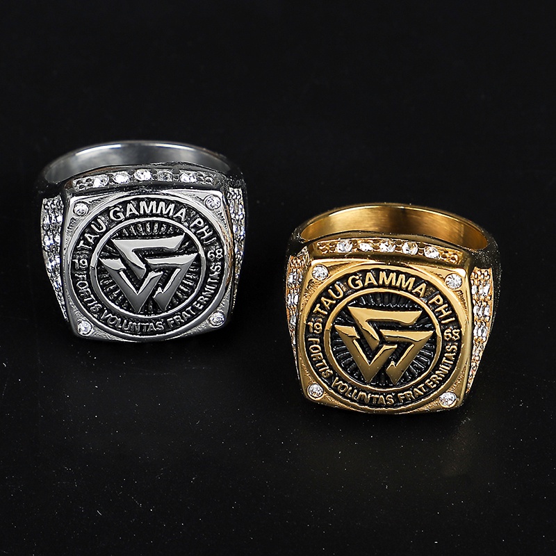 Stainless Steel Men's Ring Tau Gamma Phi Fraternity Ring with ...