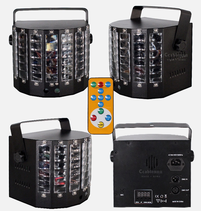 DJ Light RGBW Led Butterfly Beam Project Light With Red Green Laser ...