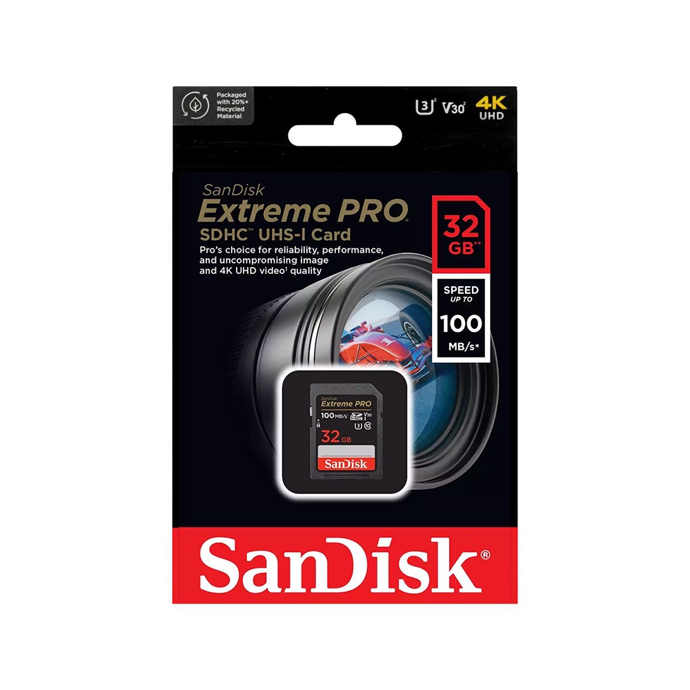 SanDisk Extreme Pro SD Card 32GB UHS-I SDHC Class 10, 100mb/s Read Speed V30 | SDSDXXG-032G ...