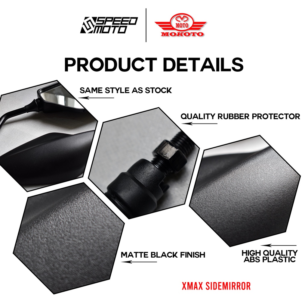 XMAX 300 SIDE MIRROR H3343 ADJUSTABLE REAR VIEW MIRROR FOR YAMAHA XMAX ...