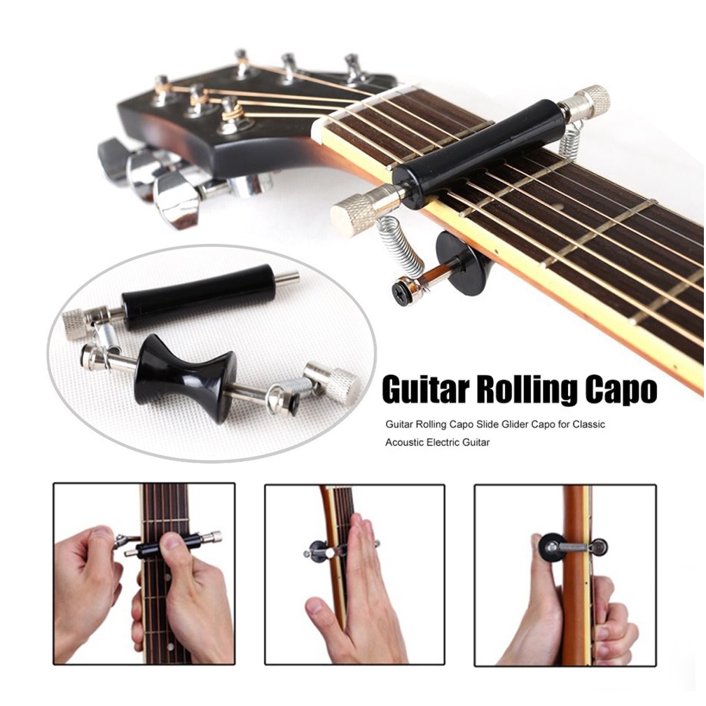 RIXTON Guitar Portable Rolling Capo Easy Sliding Up and Down For Folk ...