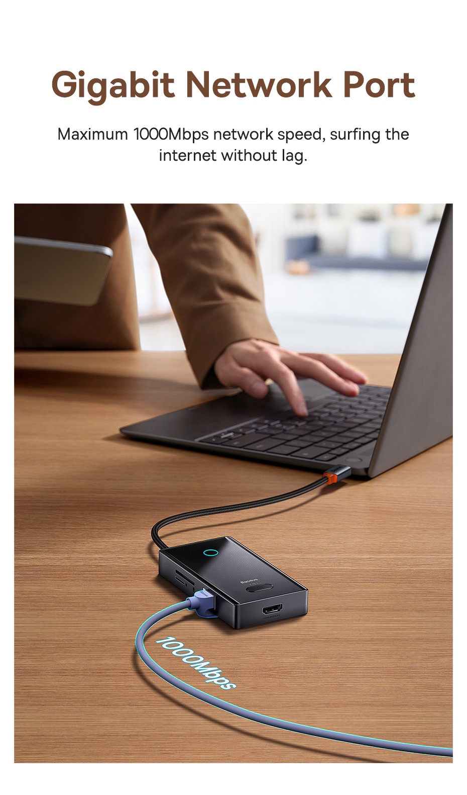 Baseus 4-Port Type-C HUB Adapter USB Type C to USB 3.0 HUB Splitter ...