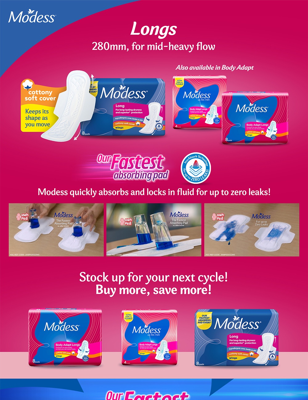 Modess Long Ultra Thin Body Adapt with Wings Sanitary Napkin 4s ...