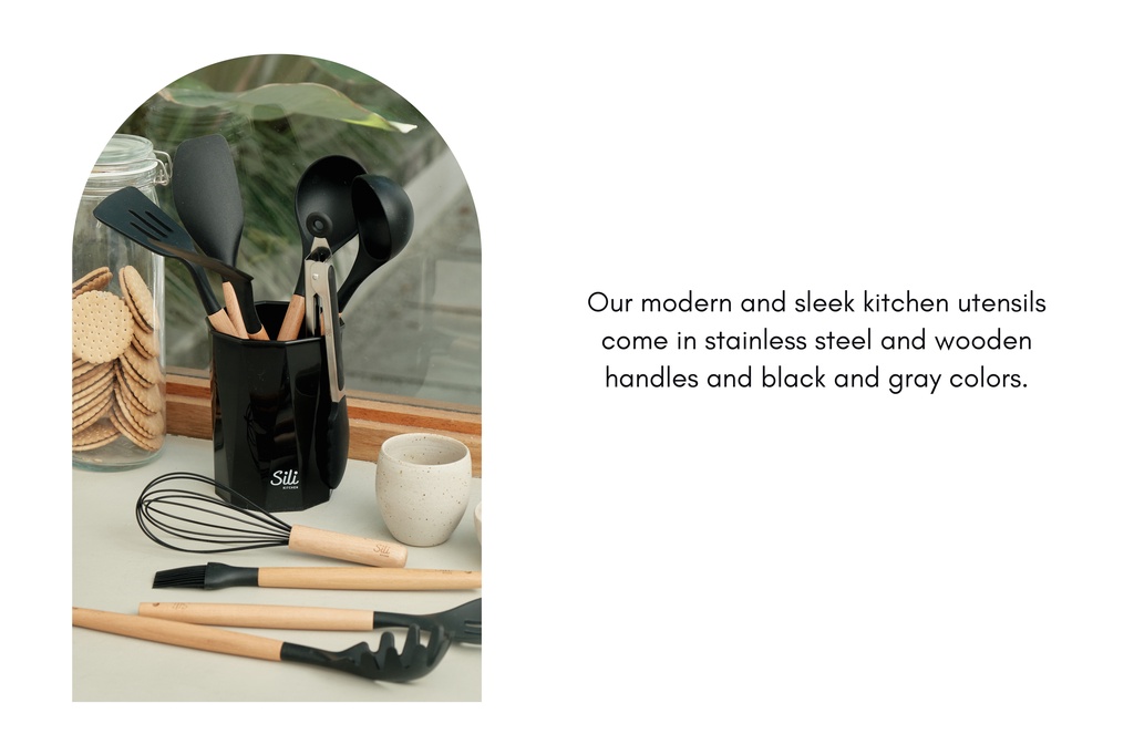 SILI Silicone Stainless Steel Kitchen Utensils | Shopee Philippines