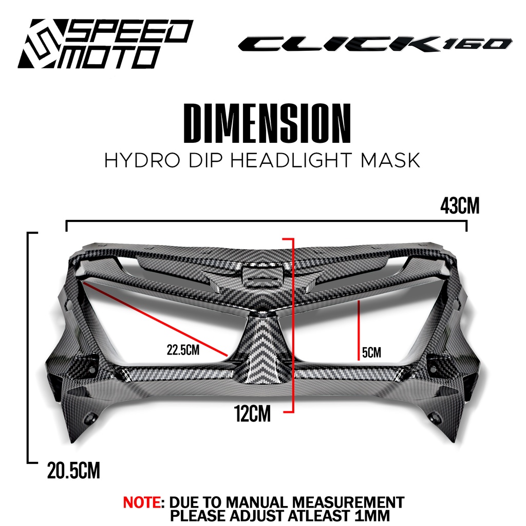 HONDA CLICK 160 HEADLIGHT MASK GARNISH CARBON C-2303 FOR CLICK 160 ...
