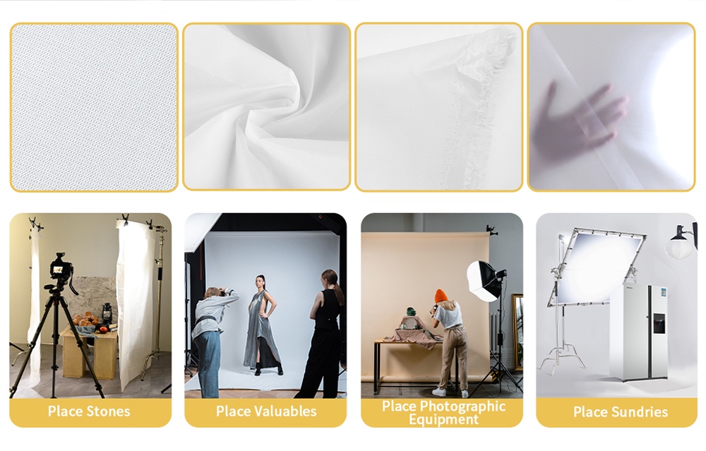 Selens Diffusion Fabric Nylon Silk White Seamless Soft Light Cloth for ...